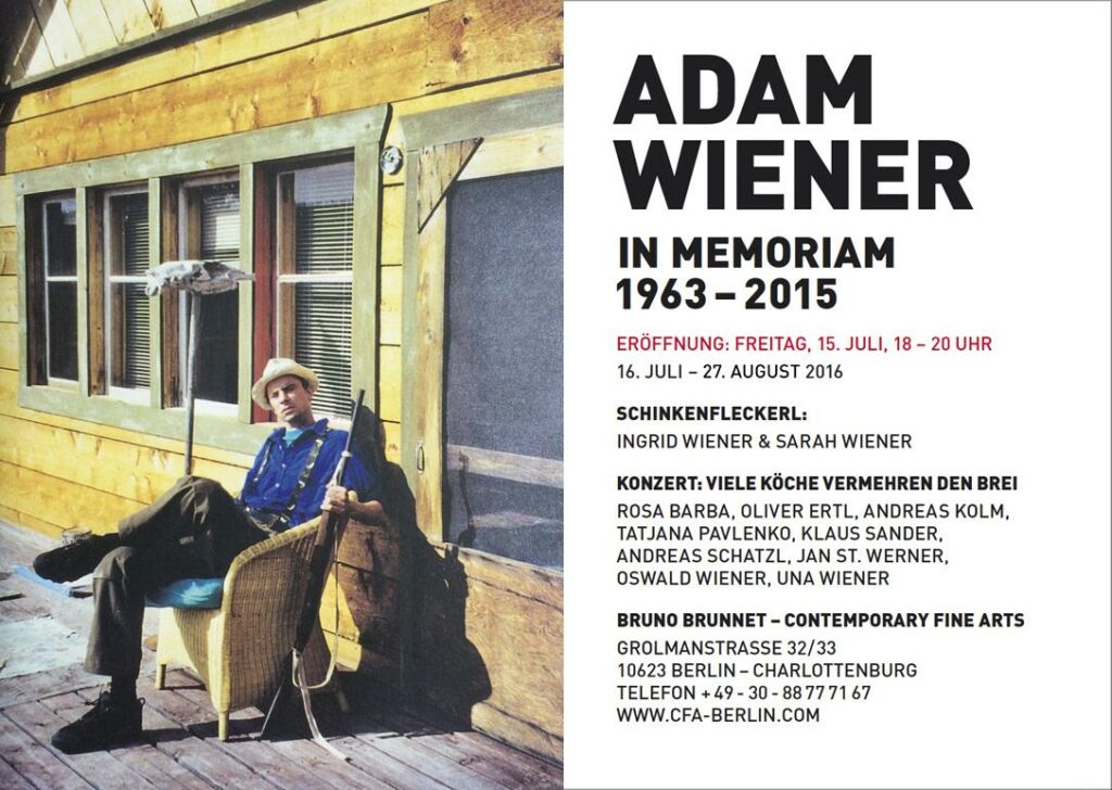 ADAM WIENER “In Memoriam” – CFA Gallery Berlin – Basel